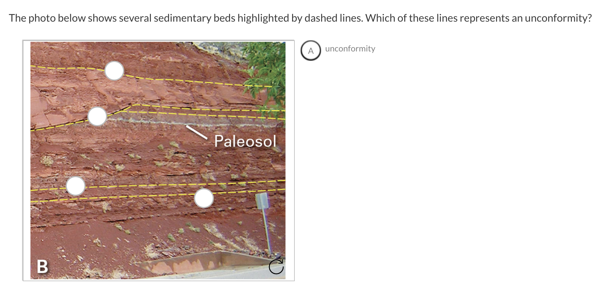 Solved The photo below shows several sedimentary beds | Chegg.com