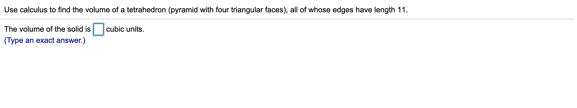 Solved Use calculus to find the volume of a tetrahedron | Chegg.com