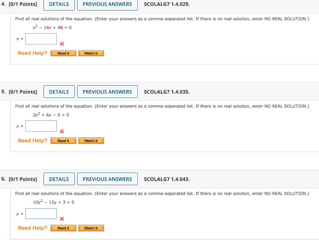 Solved Find all real solutions of the equation by completing | Chegg.com