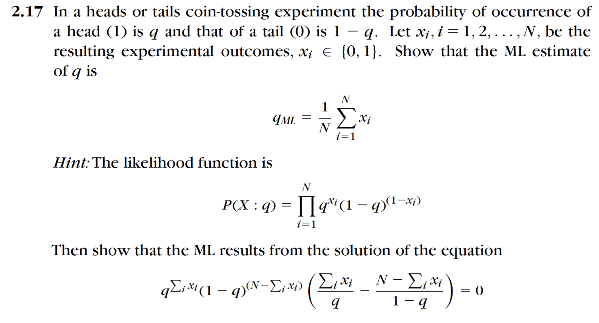 Solved 2.17 In a heads or tails coin-tossing experiment the | Chegg.com