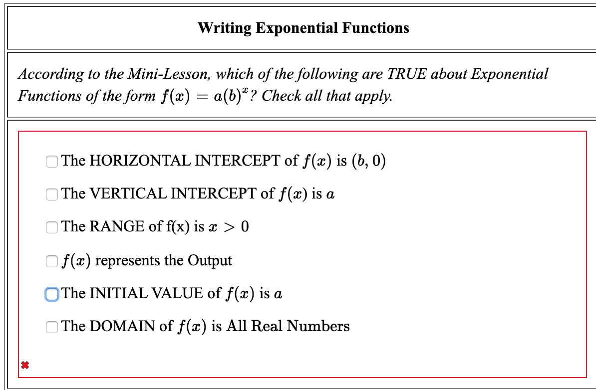 Solved Writing Exponential Functions According to the | Chegg.com