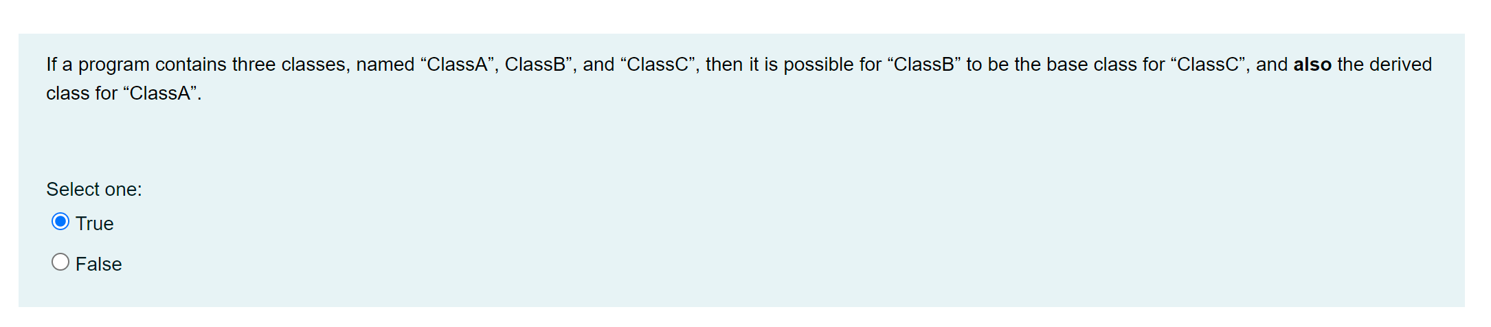 Solved If A Program Contains Three Classes Named “classa”