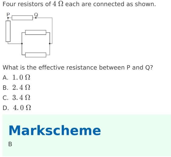 Solved Four resistors of 4 N each are connected as shown. Q | Chegg.com