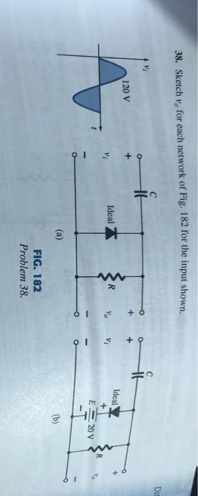 Solved 38. Sketch vo for each network of Fig. 182 for the | Chegg.com