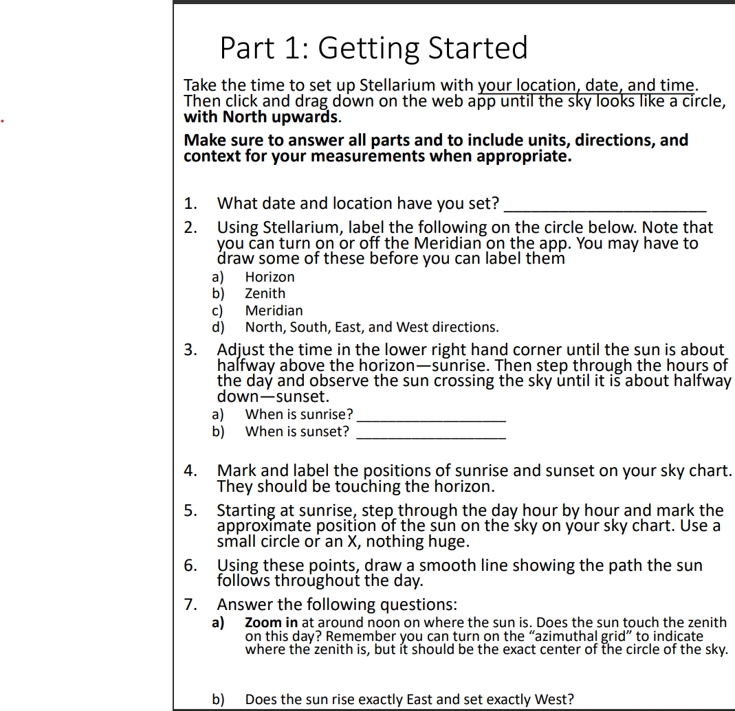 Solved Part 1 Getting Started Location Yuma Arizona
