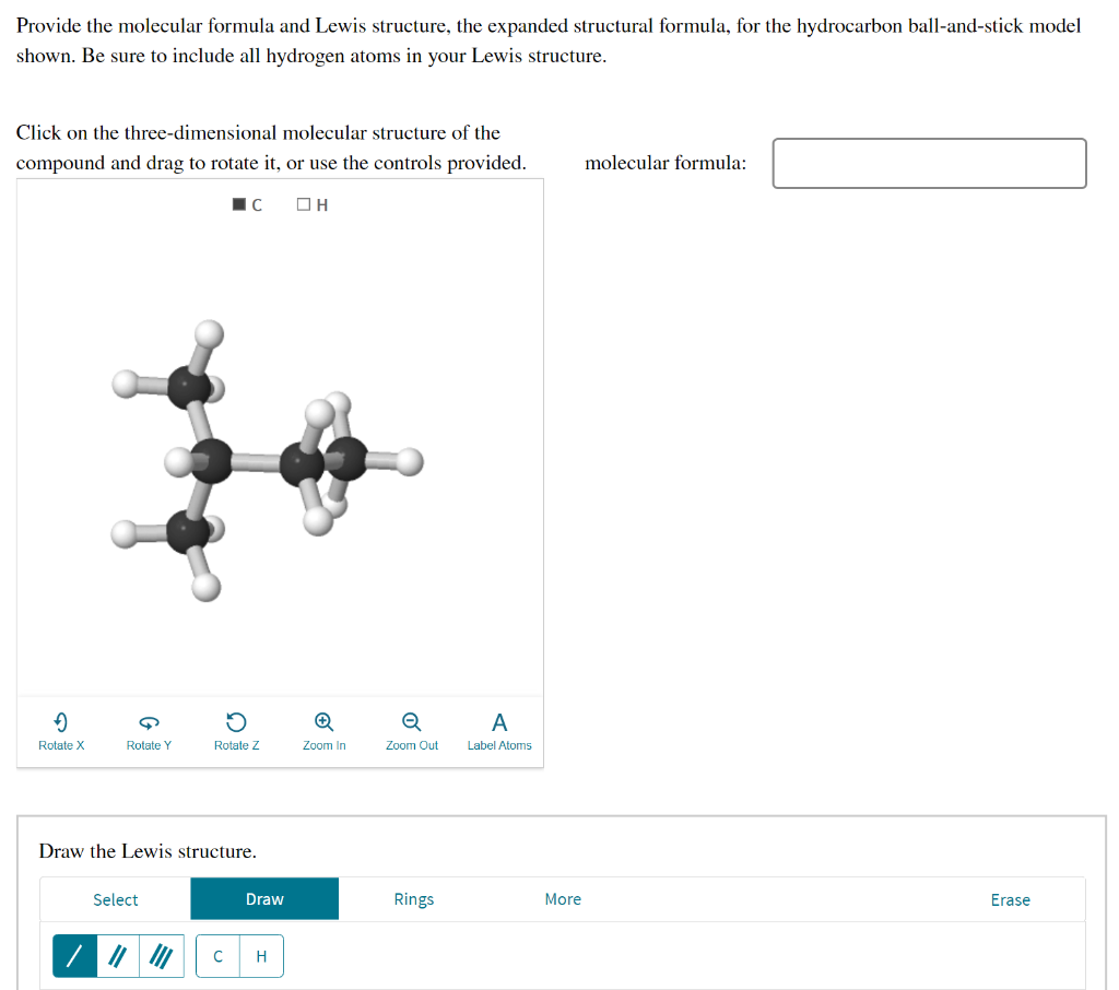 Solved Provide the molecular formula and Lewis structure, | Chegg.com