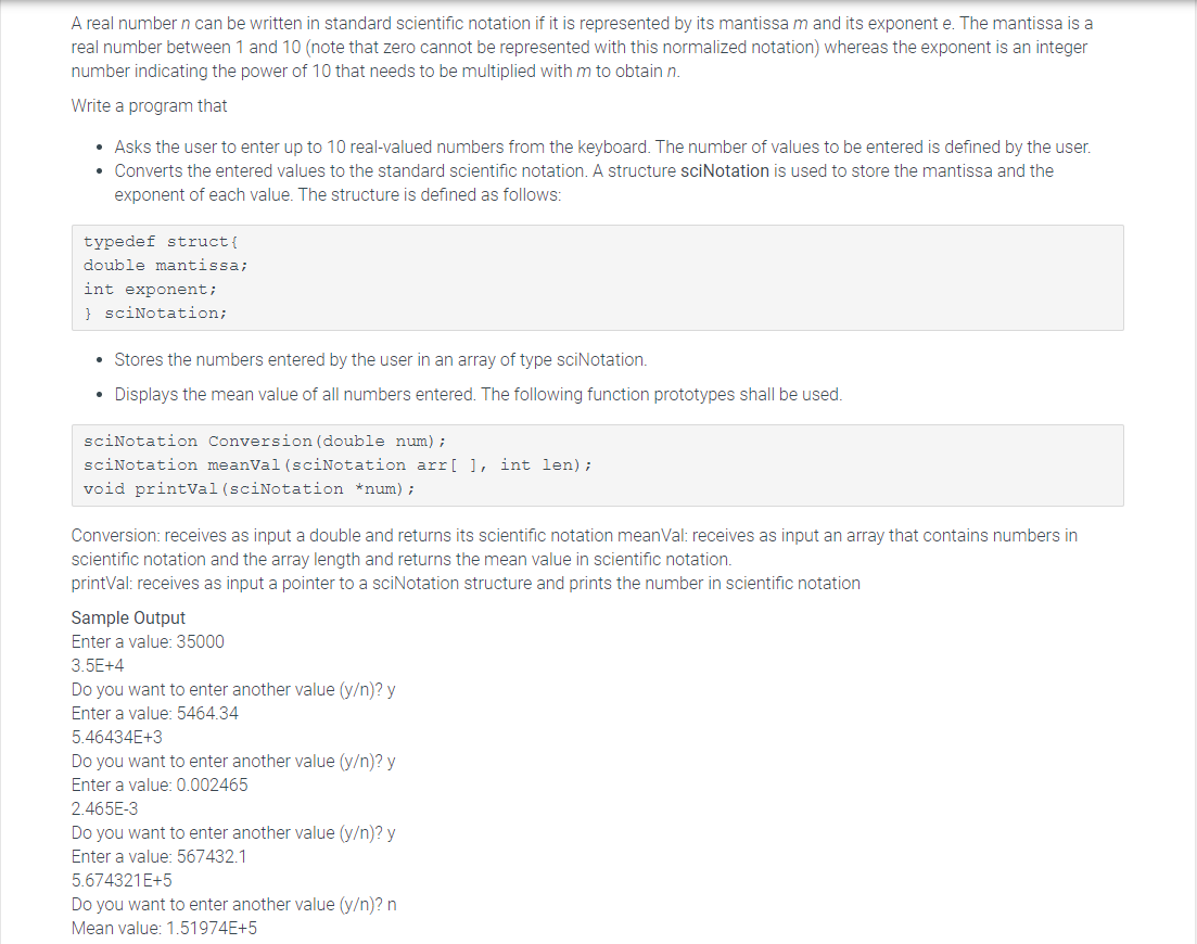 Solved A real number n can be written in standard scientific | Chegg.com