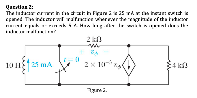Solved Question 2: The inductor current in the circuit in | Chegg.com