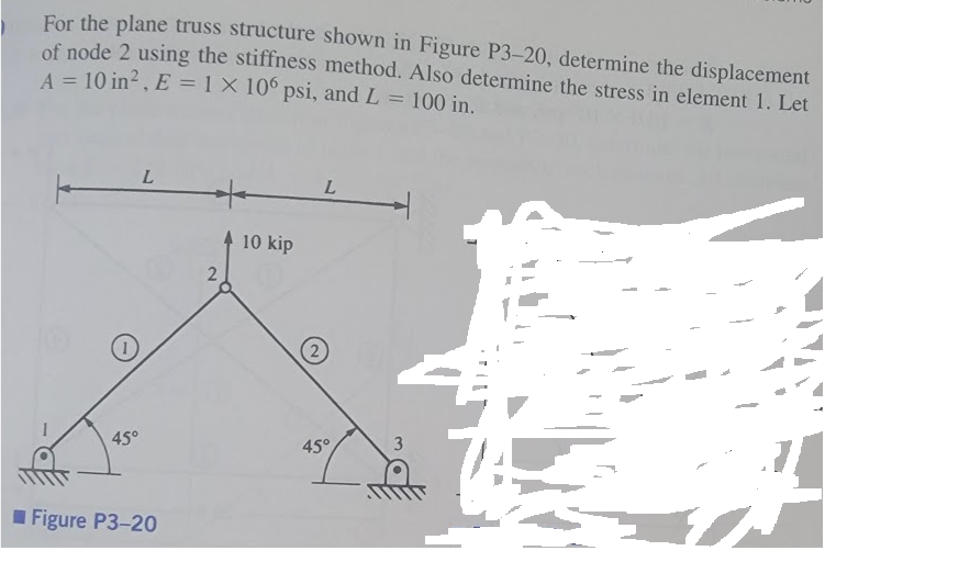 Solved For the plane truss structure shown in Figure P3-20, | Chegg.com