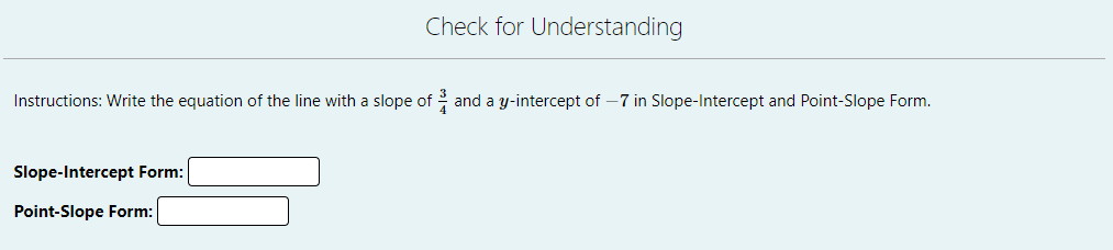 Solved Check for Understanding Instructions: Write the | Chegg.com