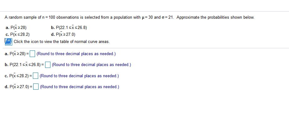 Solved A random sample of n = 100 observations is selected | Chegg.com