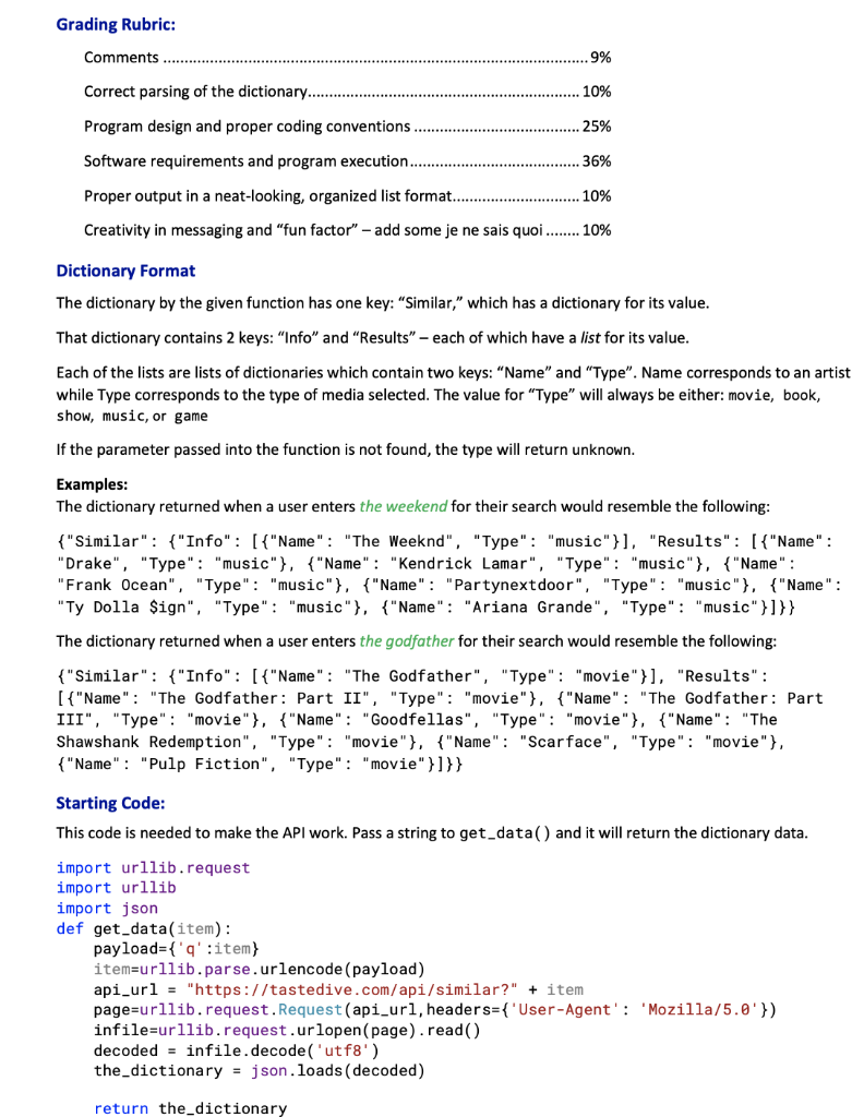 Solved Lab #13: Nested Dictionaries from the Internet Lab | Chegg.com