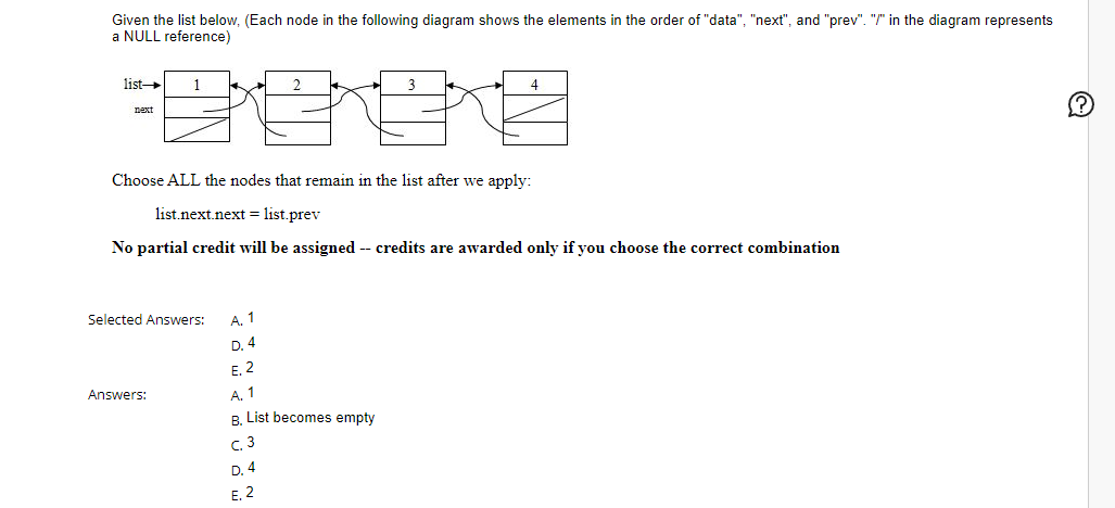 Solved Given the list below, (Each node in the following | Chegg.com