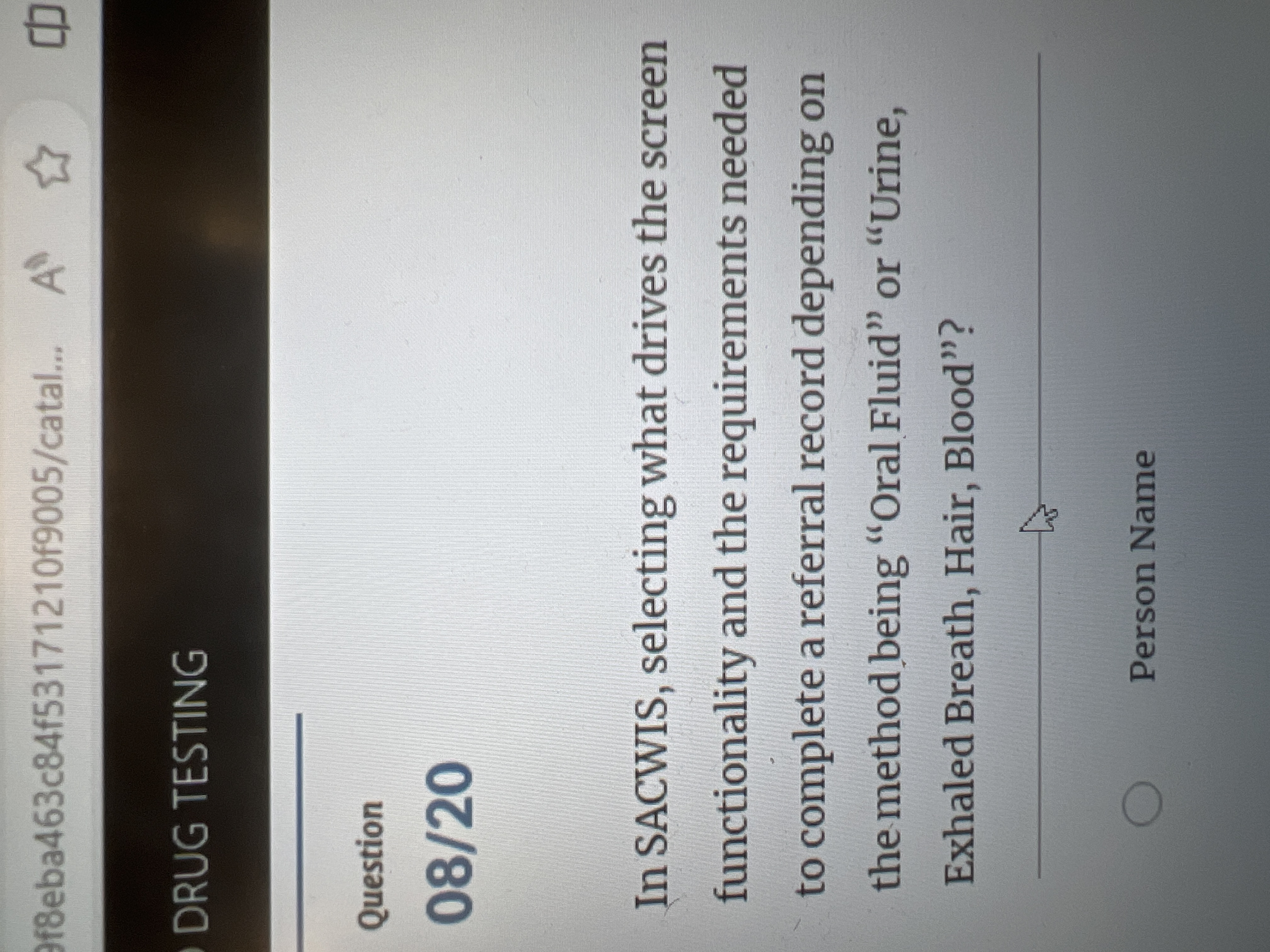 Solved In SACWIS, selecting what drives the | Chegg.com