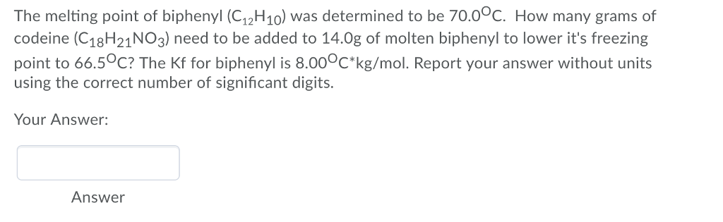 Solved The melting point of biphenyl (C12H10) was determined | Chegg.com
