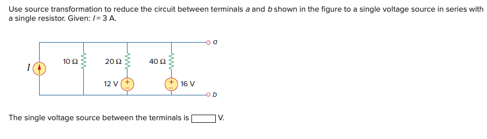 Solved Use source transformation to reduce the circuit | Chegg.com