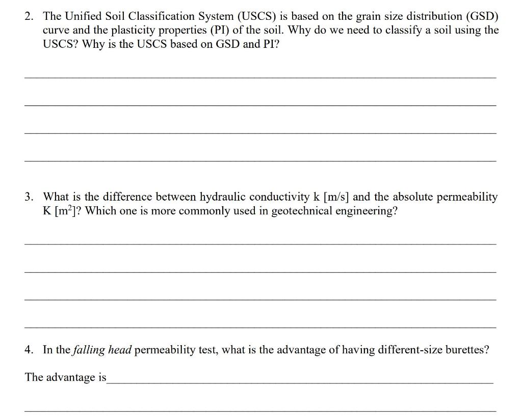 Solved 2. The Unified Soil Classification System (USCS) is | Chegg.com