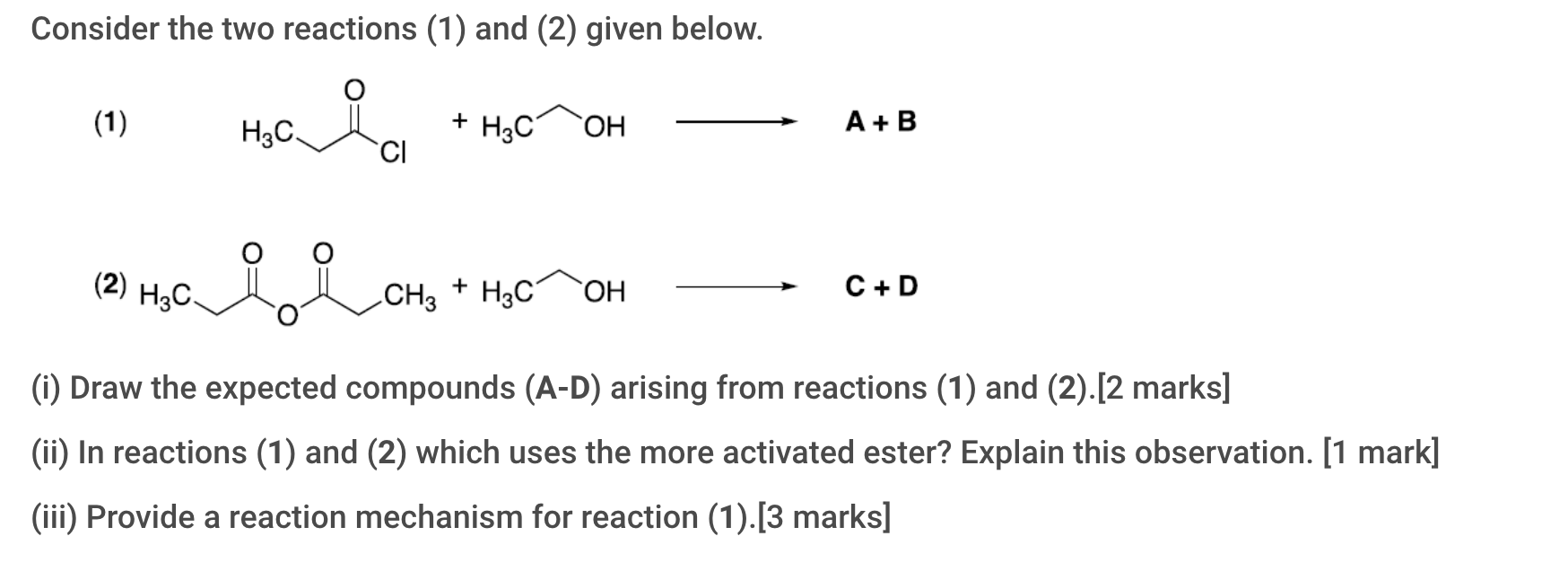 Solved Consider the two reactions (1) and (2) given below. | Chegg.com