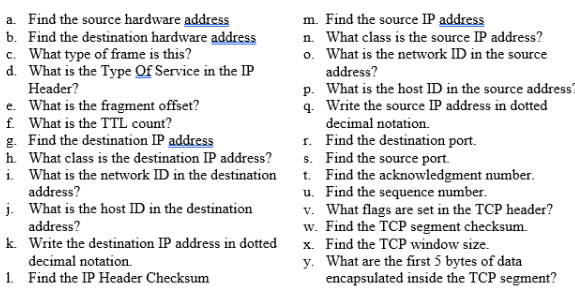 Solved The Frame, IP Header, TCP header formats are given in | Chegg.com