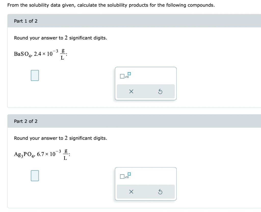 Solved From the solubility data given, calculate the | Chegg.com