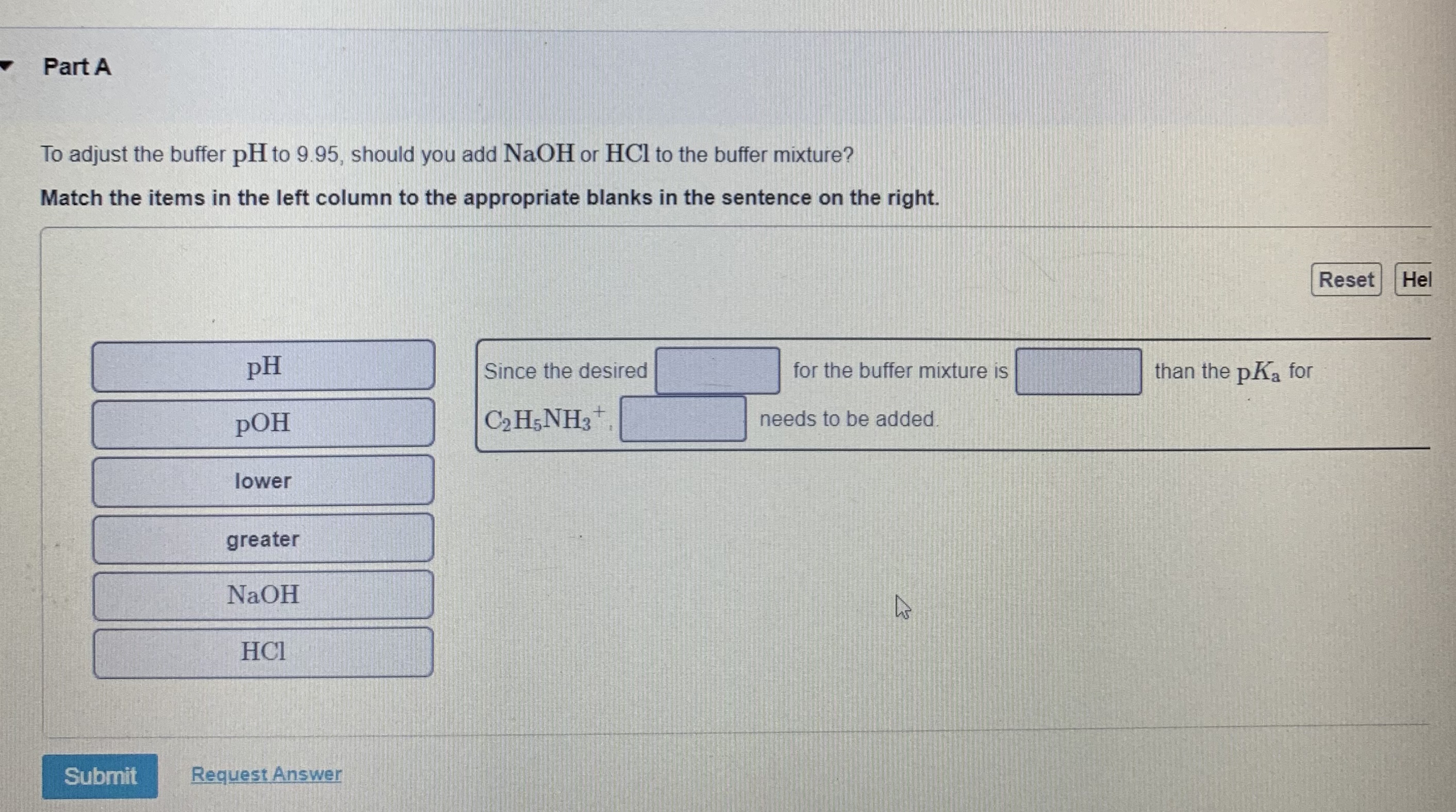 Solved To adjust the buffer pH to 9.95 , should you add NaOH | Chegg.com