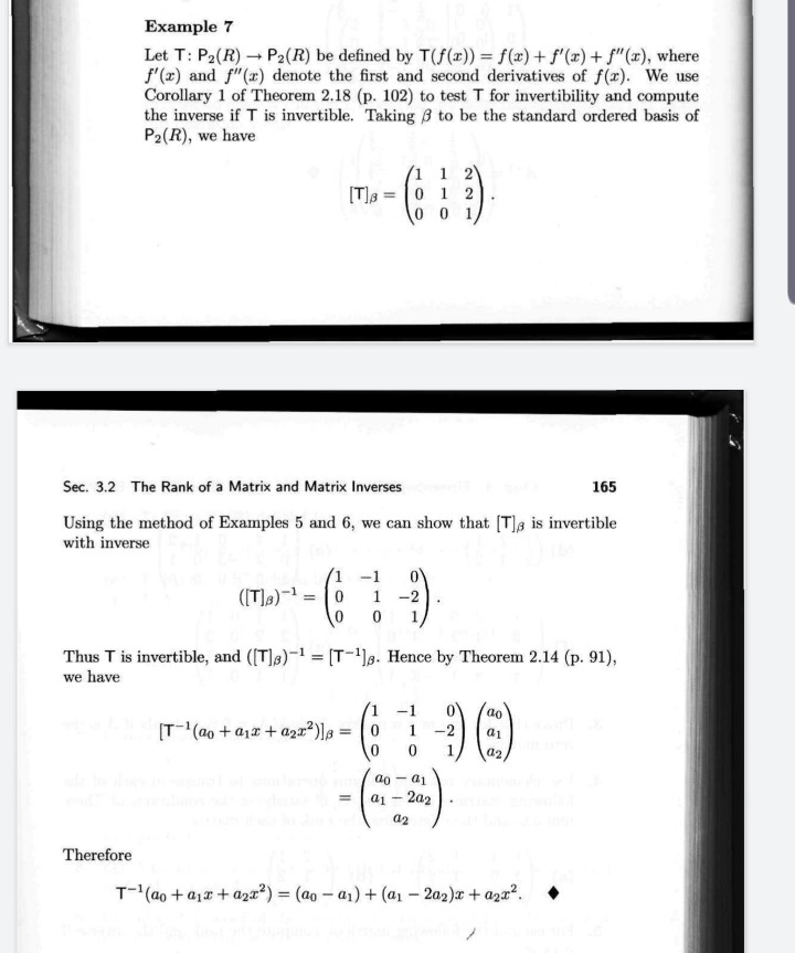 Solved Example 7 Let T: P2(R) P2(R) be defined by T(f() = | Chegg.com