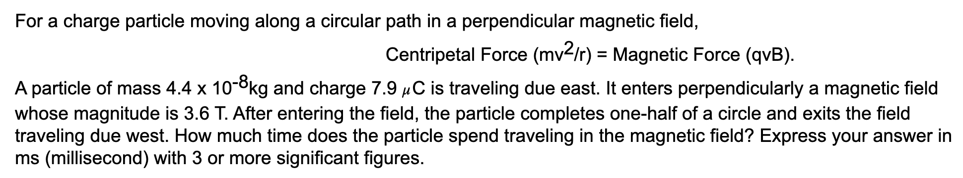 Solved For a charge particle moving along a circular path in | Chegg.com
