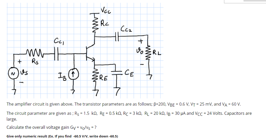 Solved VCC tw 3 Rc Cc2 С ca th mo t go www :RL + Rs NUS IB | Chegg.com