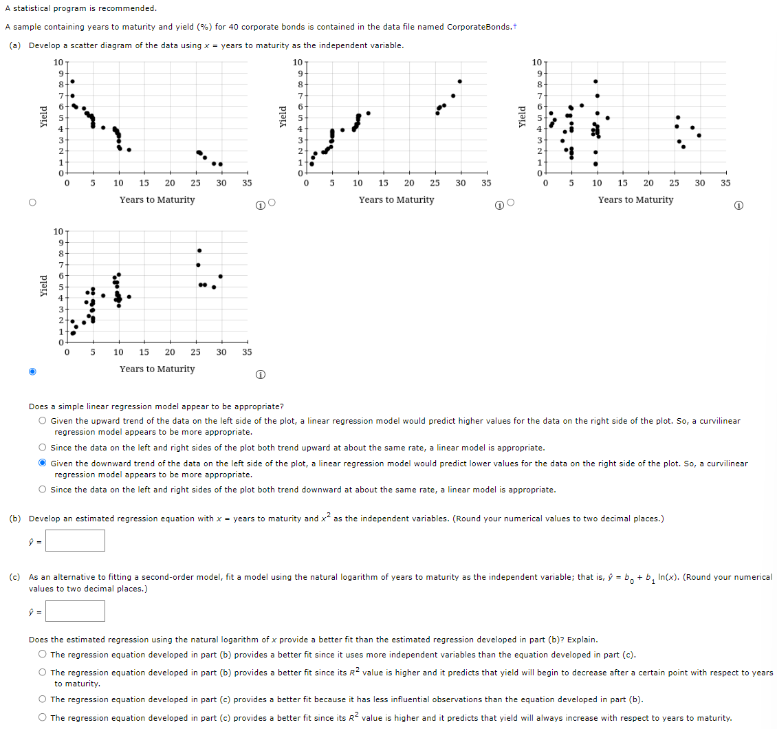 Solved A statistical program is recommended. A sample | Chegg.com