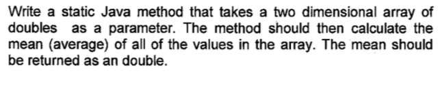Solved Write a static Java method that takes a two | Chegg.com