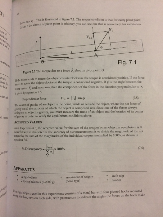 Solved Experiment 7: Rotational Equilibrium OBJECTIVES | Chegg.com