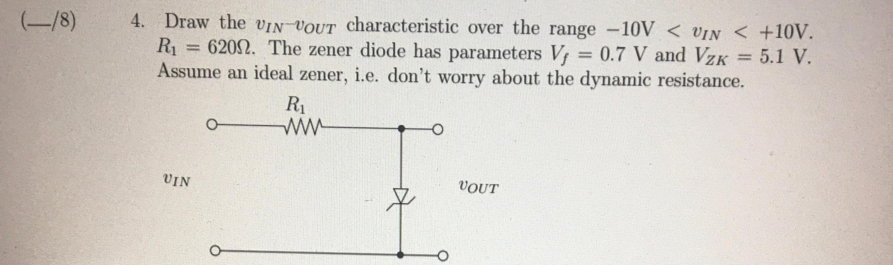 Solved (-/8) 4. Draw the vin-Vout characteristic over the | Chegg.com