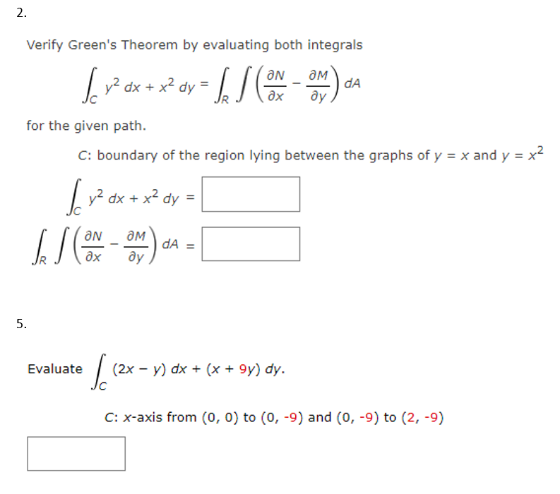Solved 2. Verify Green's Theorem by evaluating both | Chegg.com