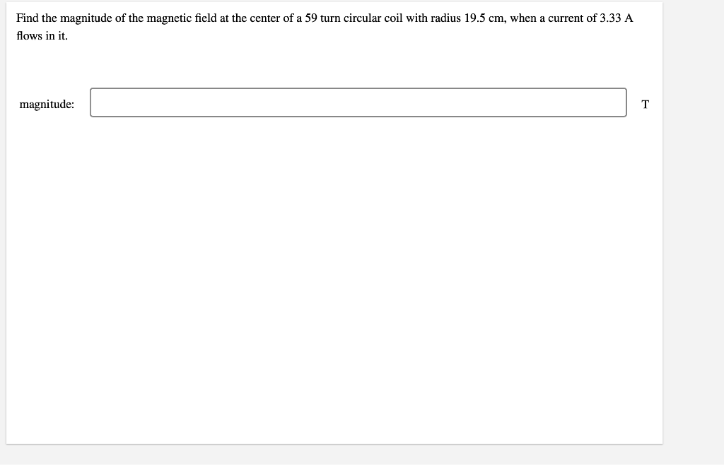 Solved Find the magnitude of the magnetic field at the | Chegg.com