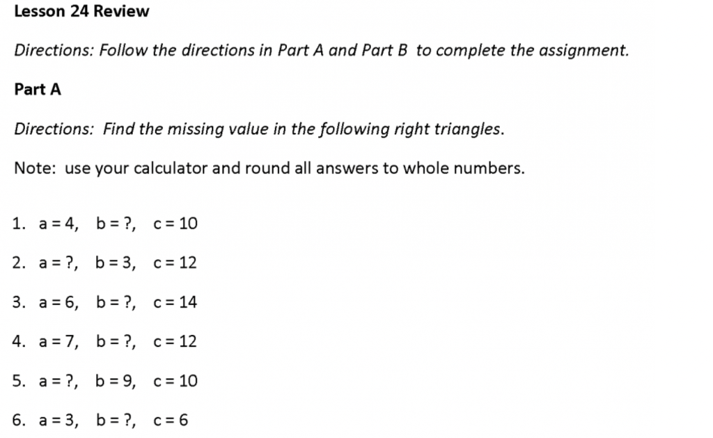 Solved Directions: Follow the directions in Part A and Part | Chegg.com