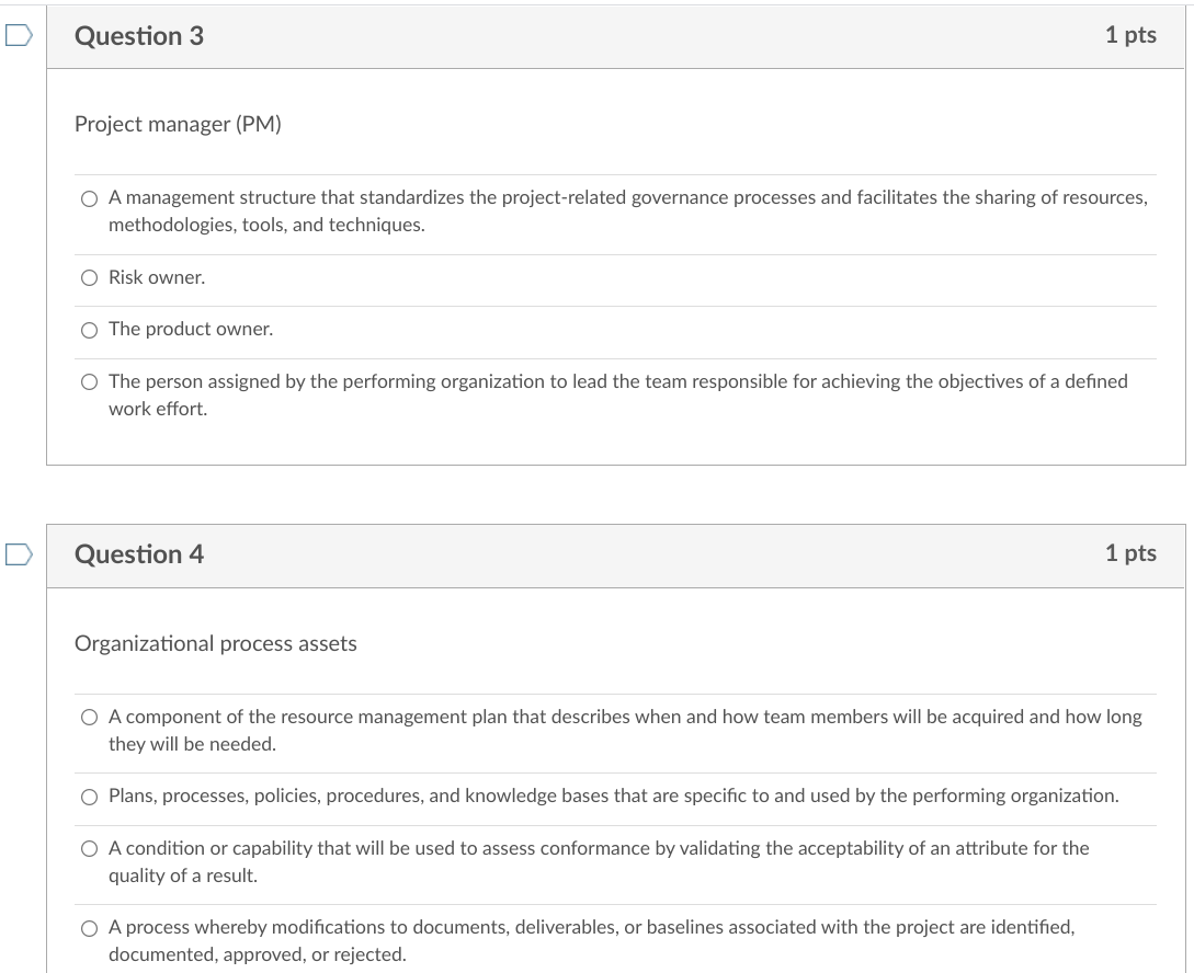 Solved Question 5 1 pts Project management office (PMO) O A | Chegg.com