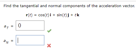 Solved Find the tangential ﻿and normal components of ﻿the | Chegg.com