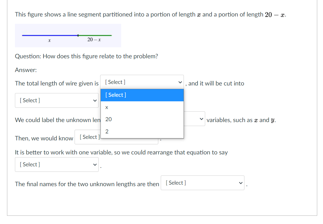Solved This figure shows a line segment partitioned into a | Chegg.com