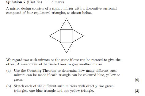 Solved A mirror design consists of a square mirror with a | Chegg.com