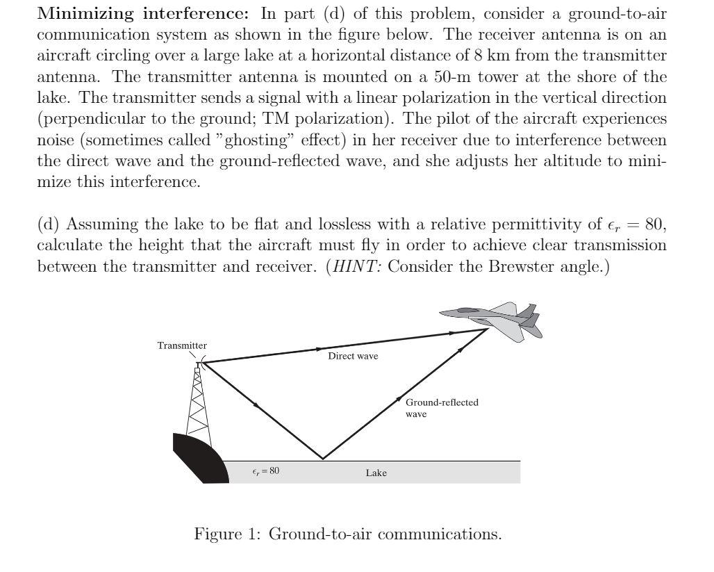 Solved Minimizing interference: In part (d) of this problem, | Chegg.com