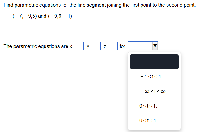 Solved Find Parametric Equations For The Line Segment