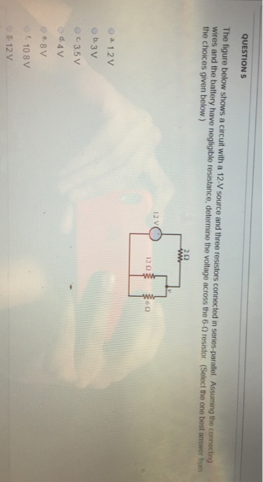 Solved QUESTION 5 The figure below shows a circuit with a | Chegg.com