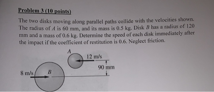 Solved Problem 3 (10 points) The two disks moving along | Chegg.com