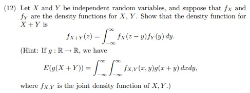 12) Let X and Y be independent random variables, and | Chegg.com