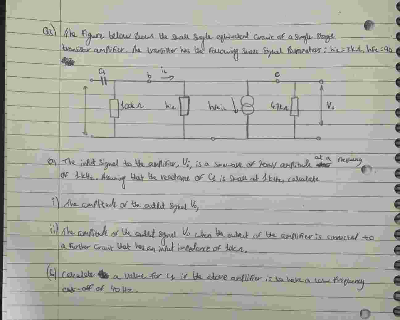 The figure below shows the small single equivalent | Chegg.com
