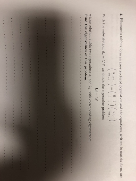 Solved 4 Fibonaccis Rabbits Form An Age Structured
