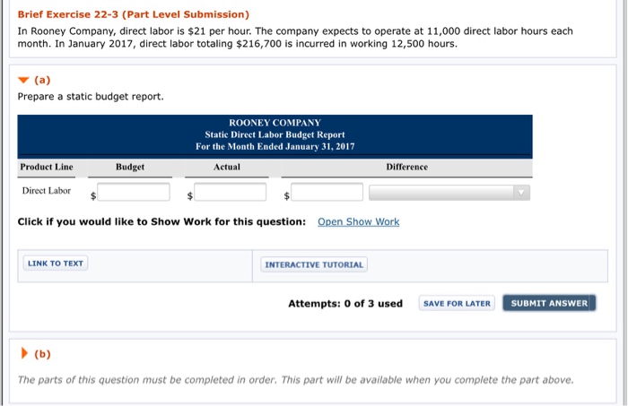 Solved Brief Exercise 22-3 (Part Level Submission) In Rooney | Chegg.com