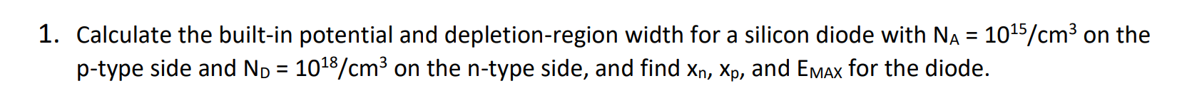 Solved Calculate the built-in potential and depletion-region | Chegg.com