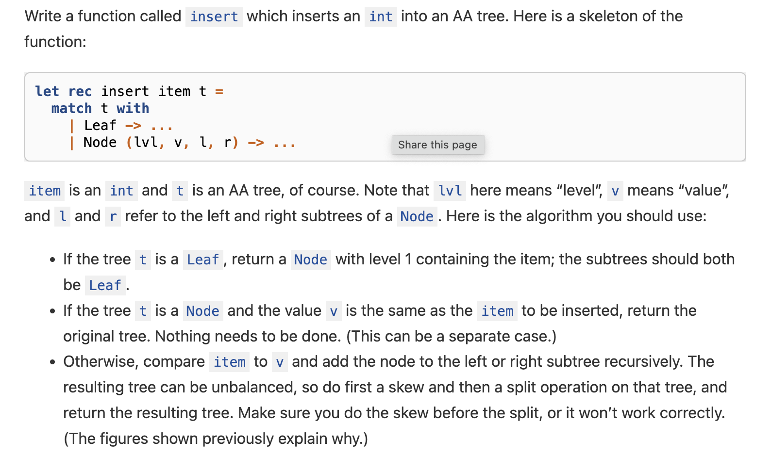 Solved Write A Function Called Which Inserts An Into An Aa