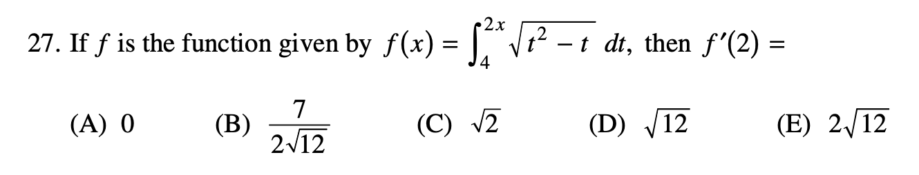 Solved 22. The function f has a continuous derivative. The | Chegg.com